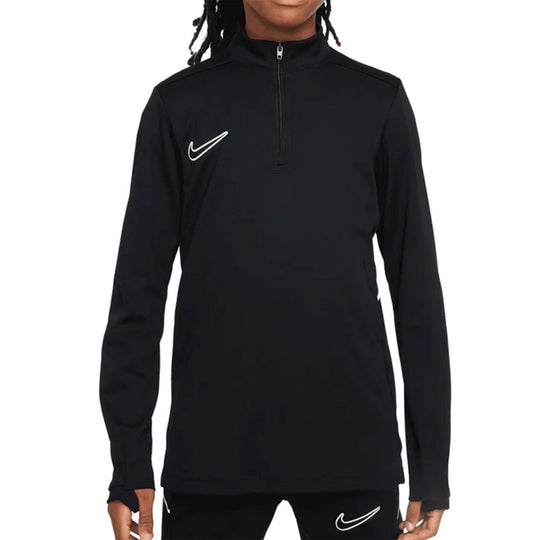 Nike Academy Dri-FIT pitkähihainen 1/4-zip jalkapallopaita, Musta, Lap ...