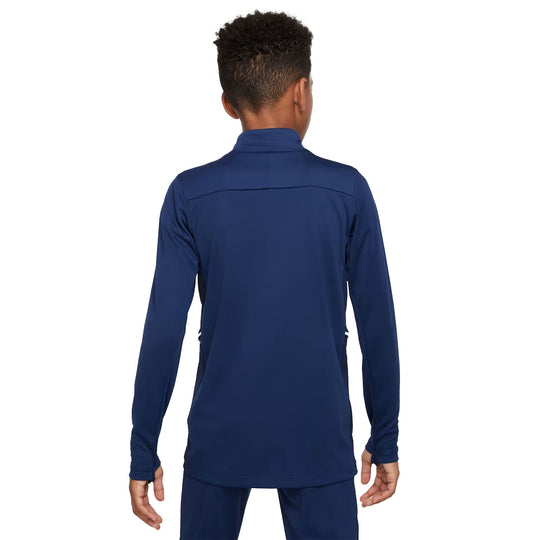 Nike Academy Dri-FIT pitkähihainen 1/4-zip jalkapallopaita, Tummansini ...